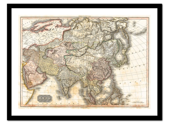 Old Map of Asia 1818 Art Print Vintage Poster Antique - Etsy