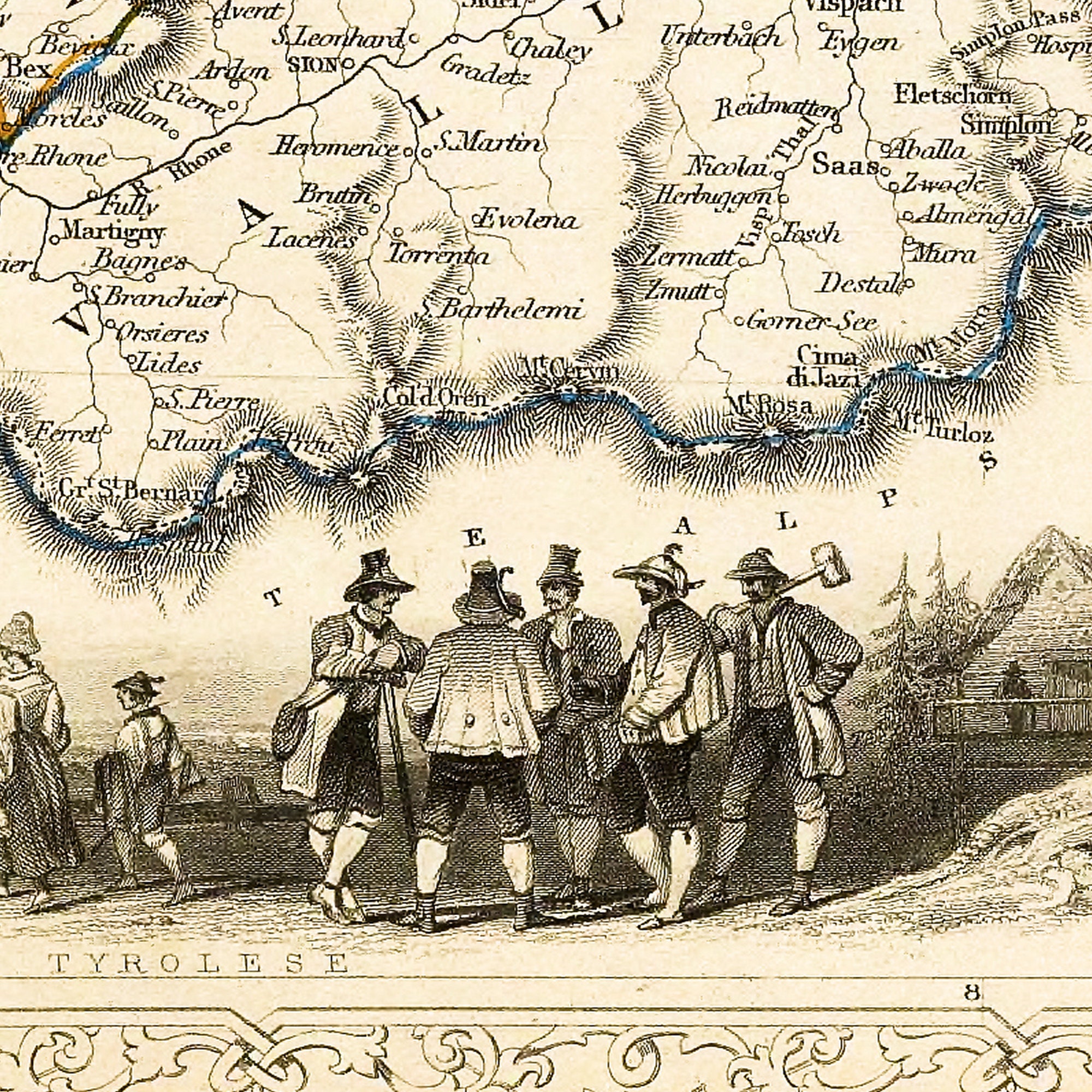 Old Map of Switzerland Europe 1851 Art Print Vintage - Etsy