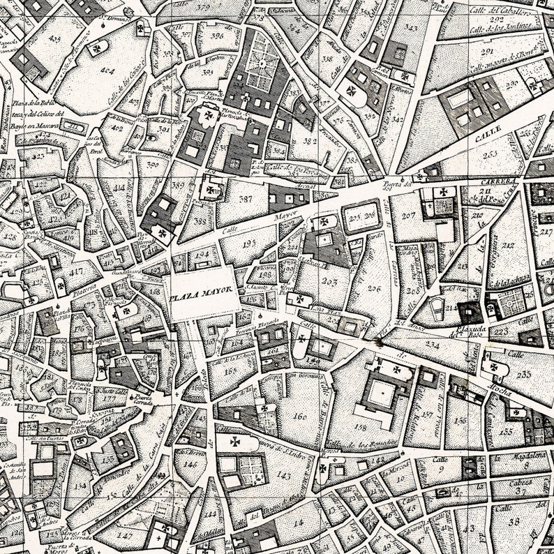 Old Map of Madrid Spain Europe 1785 Art Print Vintage Poster Antique ...