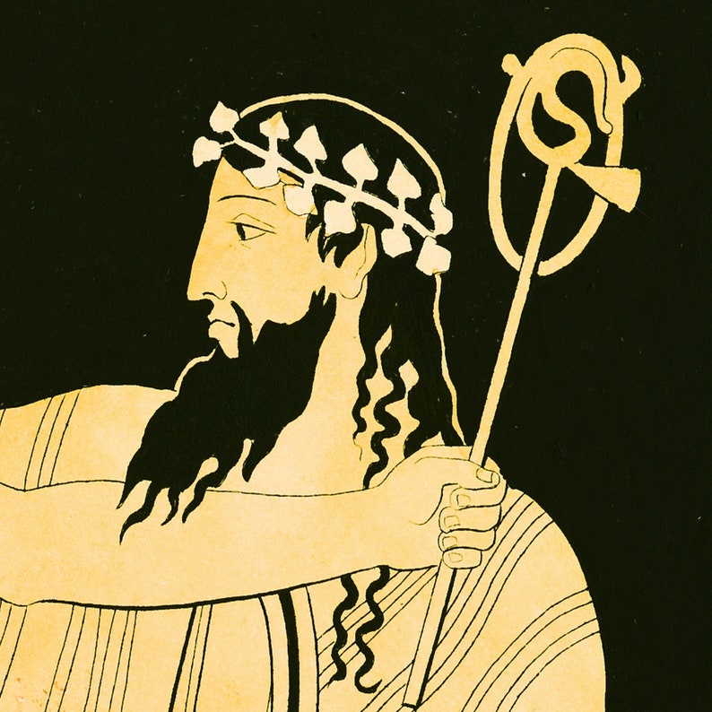 Greek Art Print Ancient Mythology God Painting Vintage Poster Antique ...