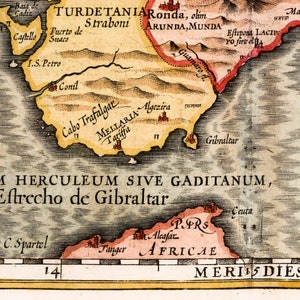 Old Map of Andalusia Spain Europe 1623 - Art Print - Vintage Poster ...
