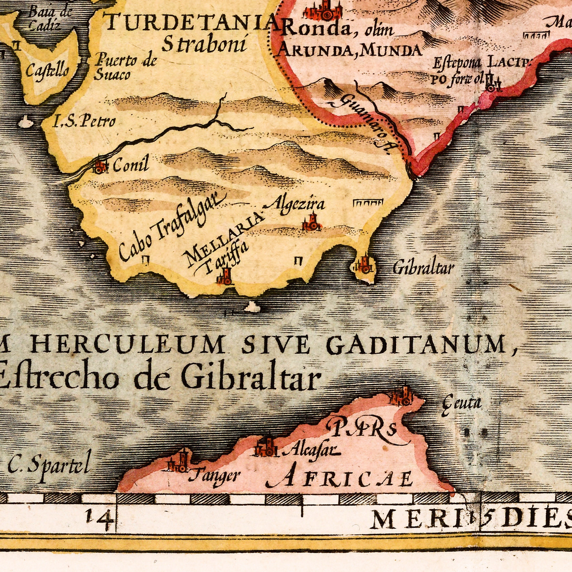 Old Map of Andalusia Spain Europe 1623 Art Print Vintage Poster Antique ...