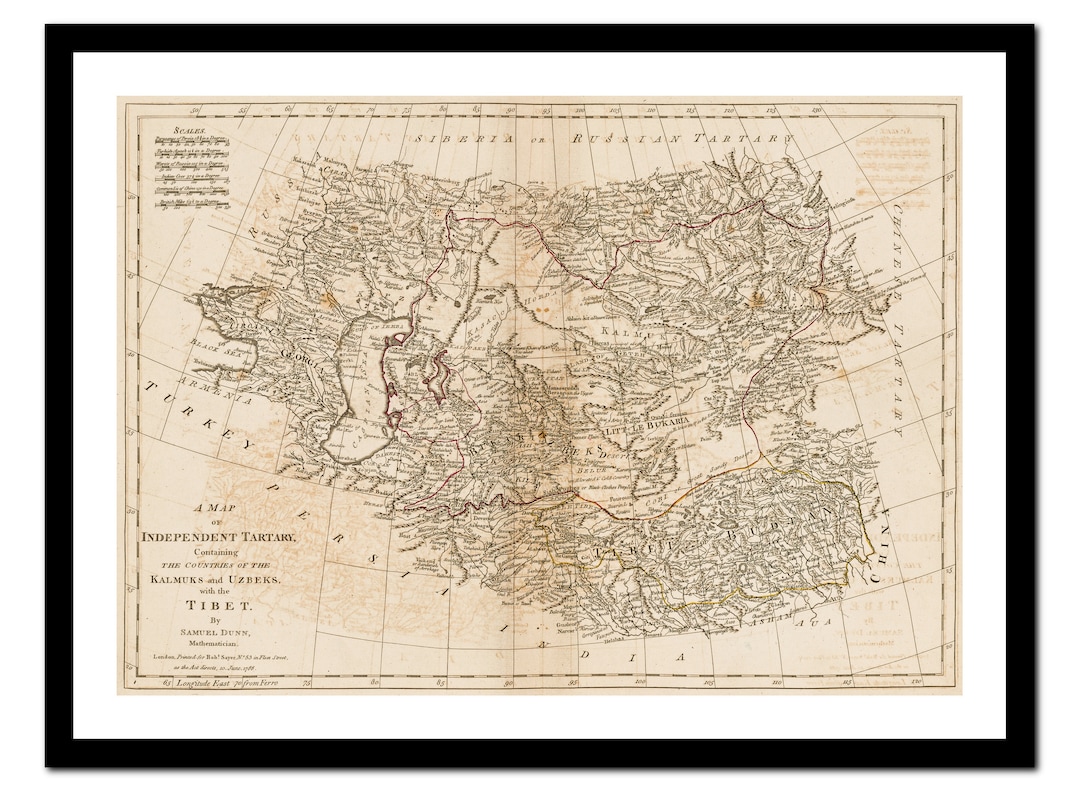 Old Map of Tibet Asia 1786 - Art Print - Vintage Poster - Antique Old ...