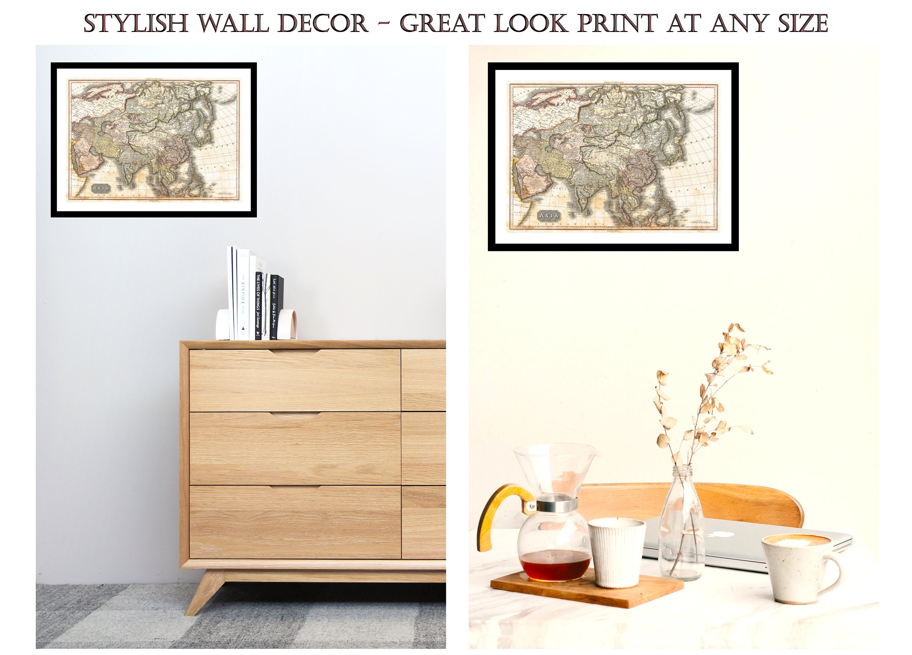 Old Map of Asia 1818 Art Print Vintage Poster Antique Old Picture Retro ...