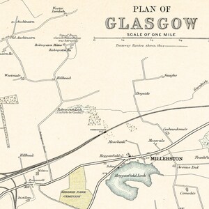 Old Map of Glasgow Scotland UK 1912 - Art Print - Vintage Poster ...