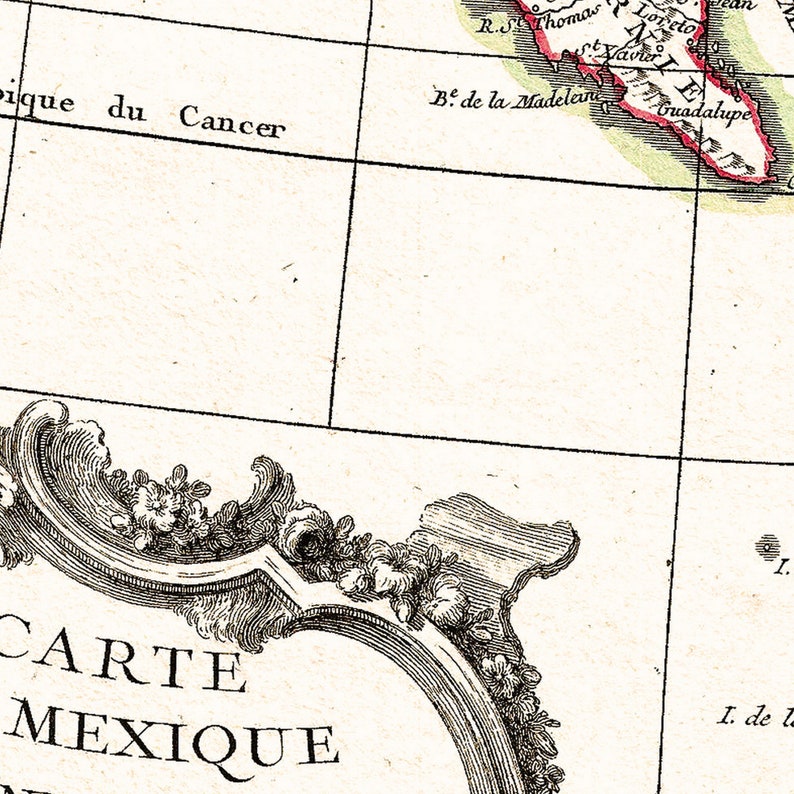Old Map of Mexico North America 1771 - Art Print - Vintage Poster ...