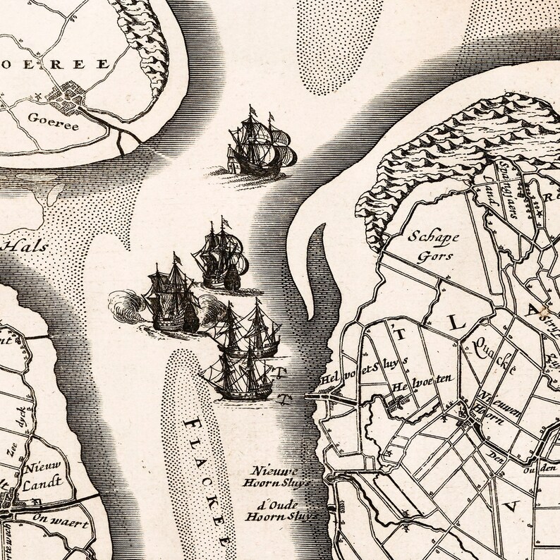 Old Map of Rotterdam Netherlands Europe 1629 Art Print Vintage Poster ...