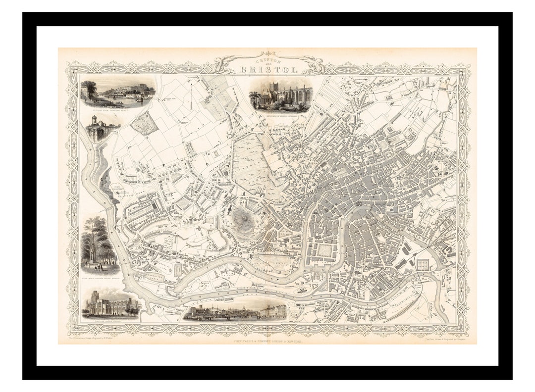 Old Map of Bristol England UK 1815 - Art Print - Vintage Poster ...