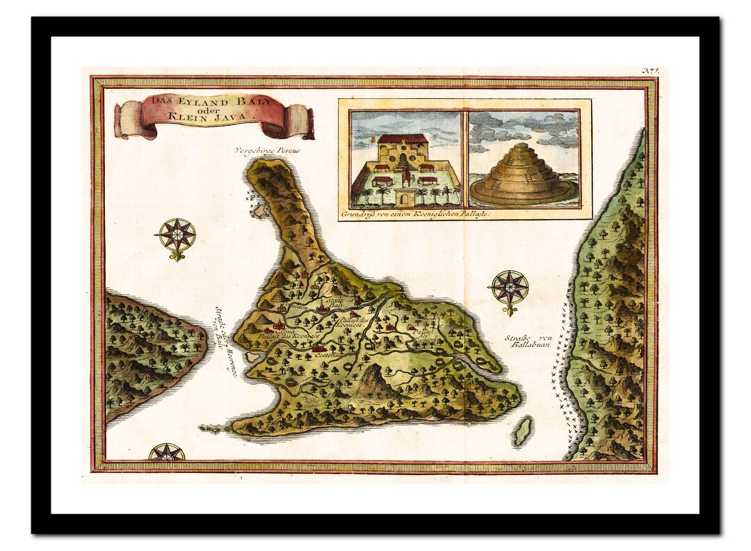 Old Map of Bali Indonesia Asia 1760 - Art Print - Vintage Poster ...