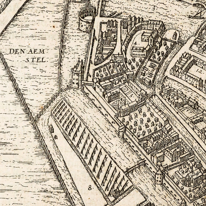 Old Map of Amsterdam Netherlands Europe 1575 - Art Print - Vintage ...