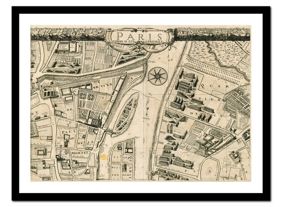 Old Map of Paris France Europe 1710 Art Print Vintage - Etsy