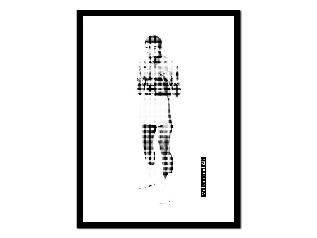 Muhammad Ali Art Print - Black and White Minimalist Geometric - Modern ...
