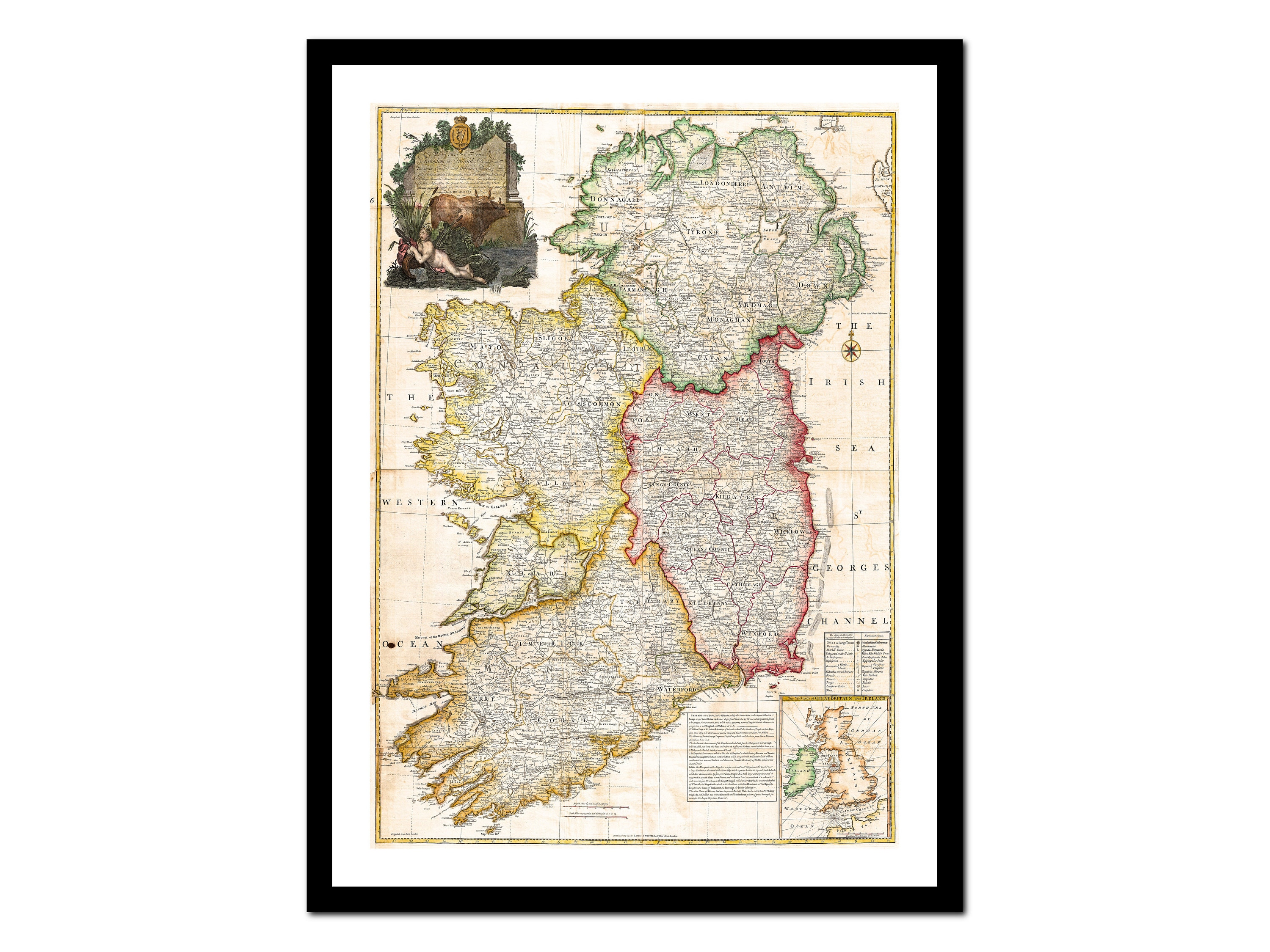 Old Map of Ireland Europe 1794 Art Print Vintage Poster - Etsy