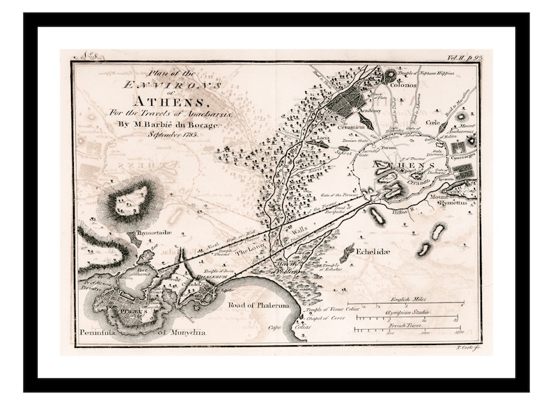 Old Map of Athens Greece Europe 1785 Art Print Vintage - Etsy