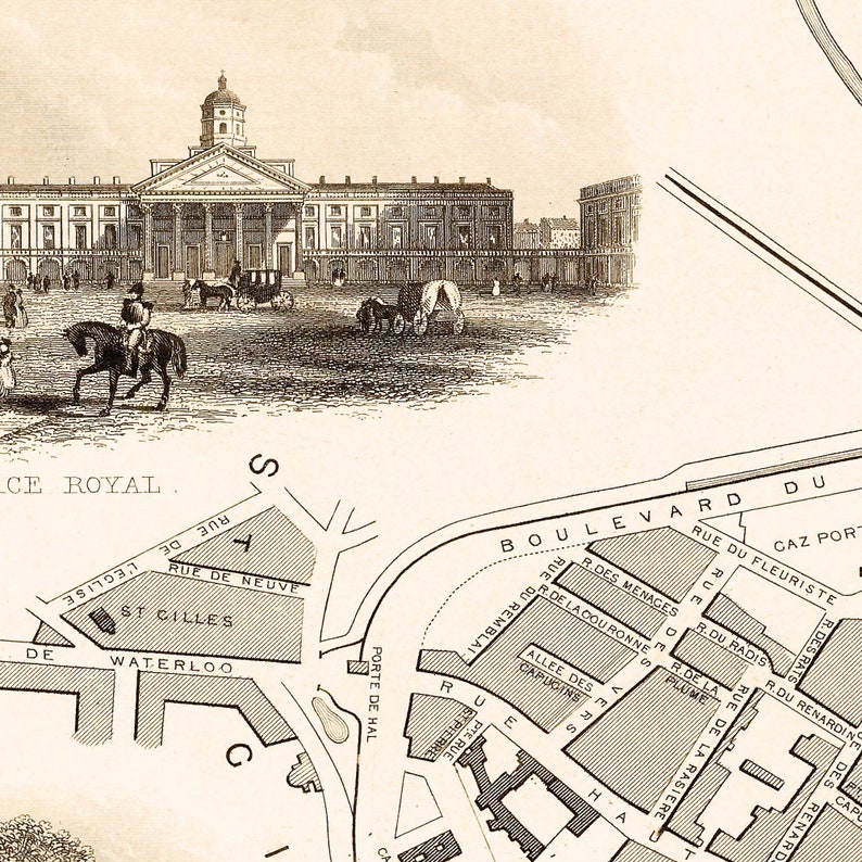 Old Map of Brussels Belgium Europe 1851 Art Print Vintage - Etsy