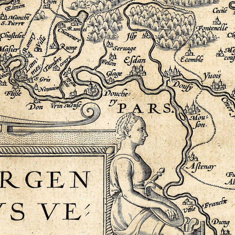 Old Map of Luxembourg Europe 1608 - Art Print - Vintage Poster ...