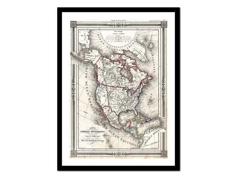 Old Map of North America 1852 Art Print Vintage Poster - Etsy
