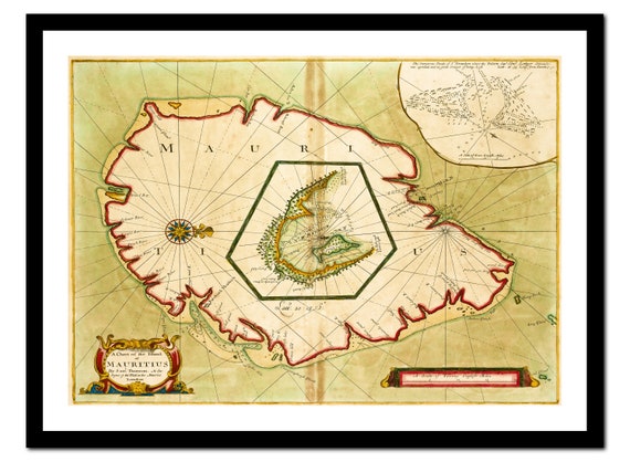 Old Map of Mauritius Africa 1702 Art Print Vintage Poster - Etsy