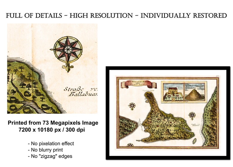 Old Map of Bali Indonesia Asia 1760 Art Print Vintage Poster Antique ...