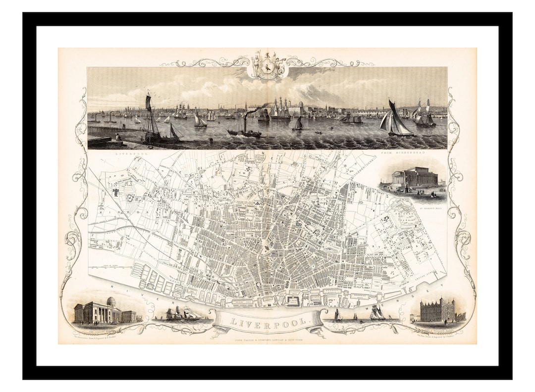 Old Map of Liverpool England UK 1815 - Art Print - Vintage Poster ...
