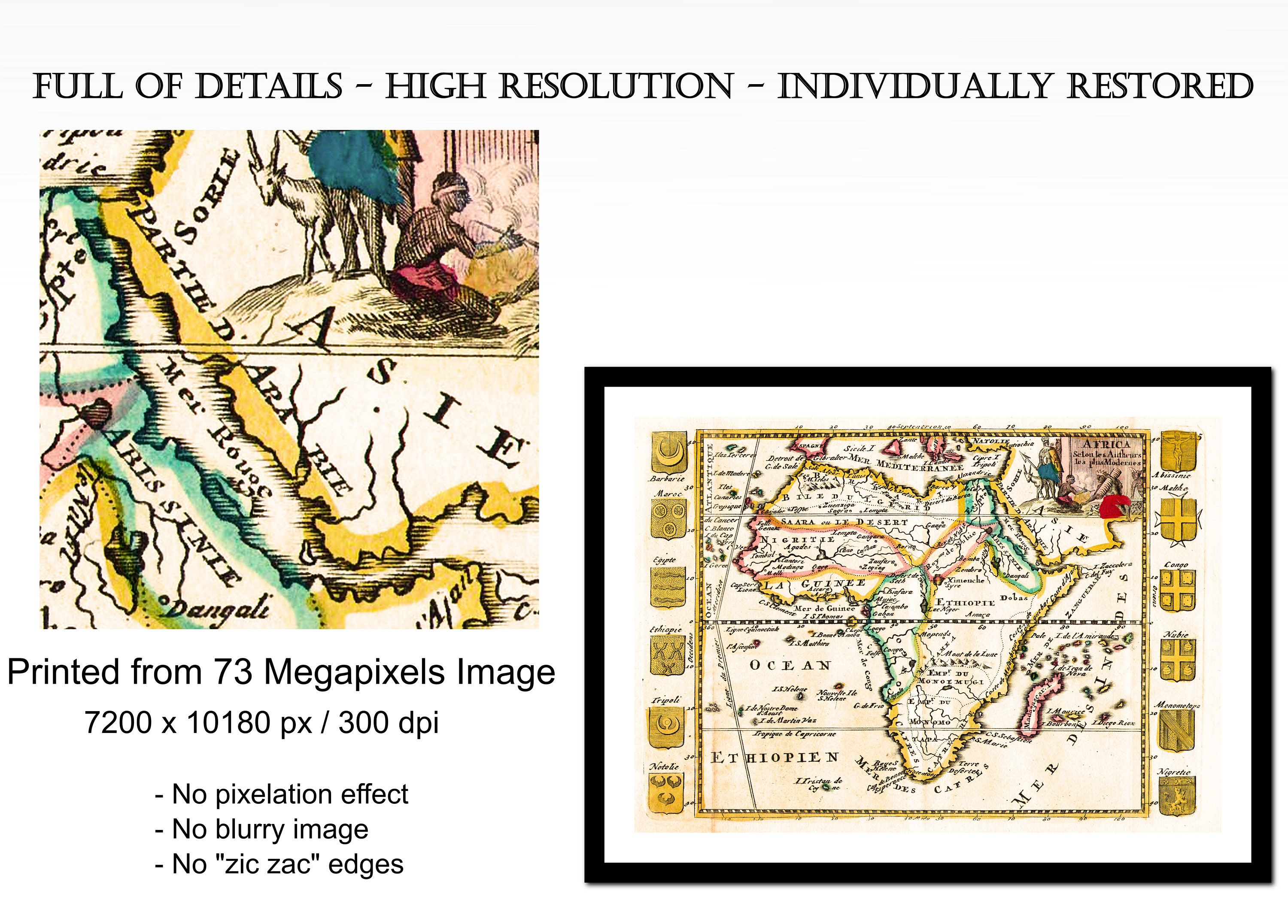 Old Map of Africa 1710 Art Print Vintage Poster Antique - Etsy