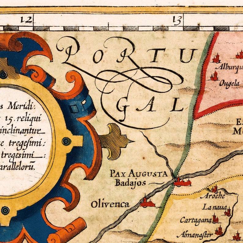 Old Map of Andalusia Spain Europe 1623 Art Print Vintage Poster Antique ...