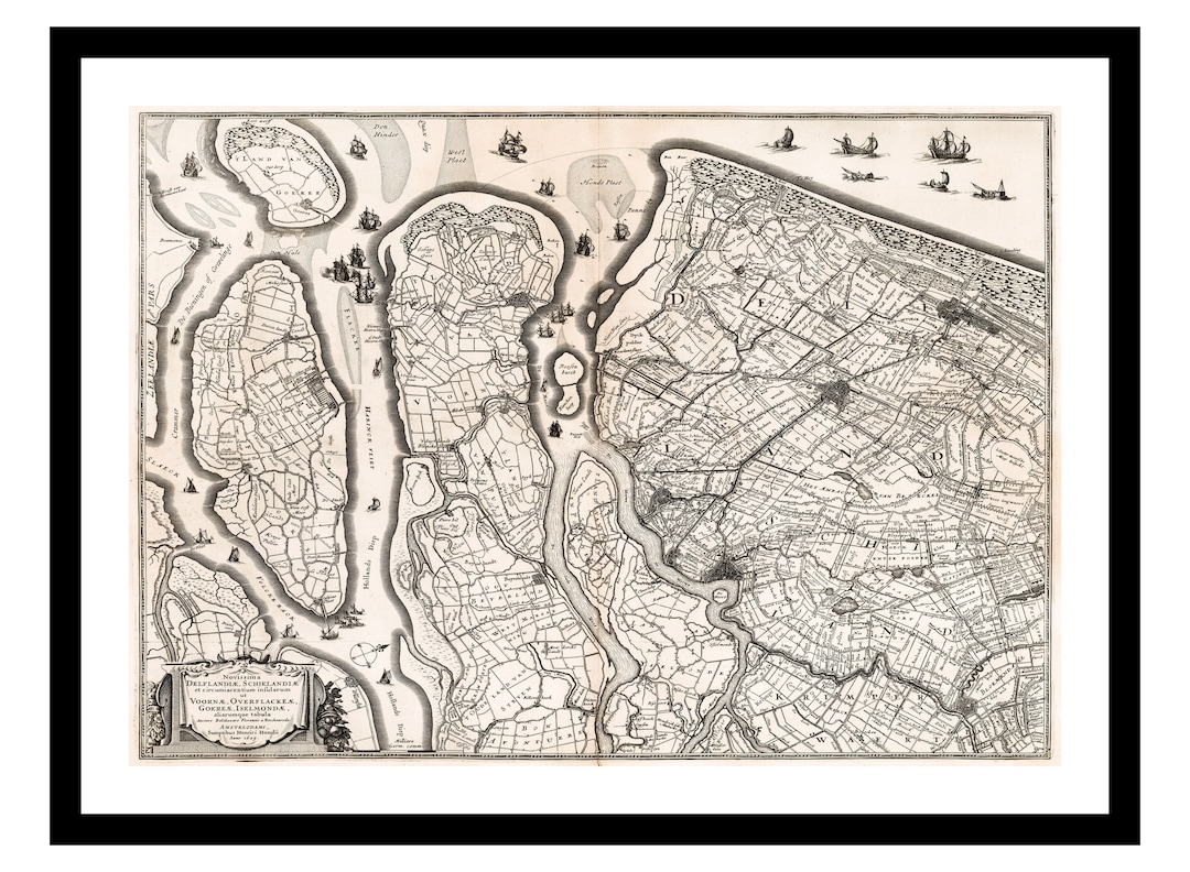 Old Map of Rotterdam Netherlands Europe 1629 - Art Print - Vintage ...