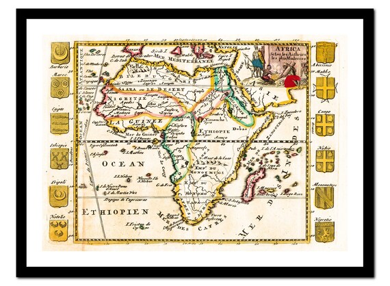 Old Map of Africa 1710 Art Print Vintage Poster Antique - Etsy