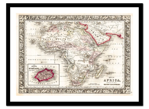 Old Map of Africa 1864 Art Print Vintage Poster Antique - Etsy