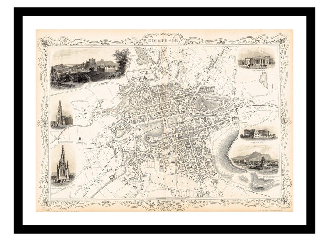 Old Map of Edinburgh Scotland UK 1815 - Art Print - Vintage Poster ...