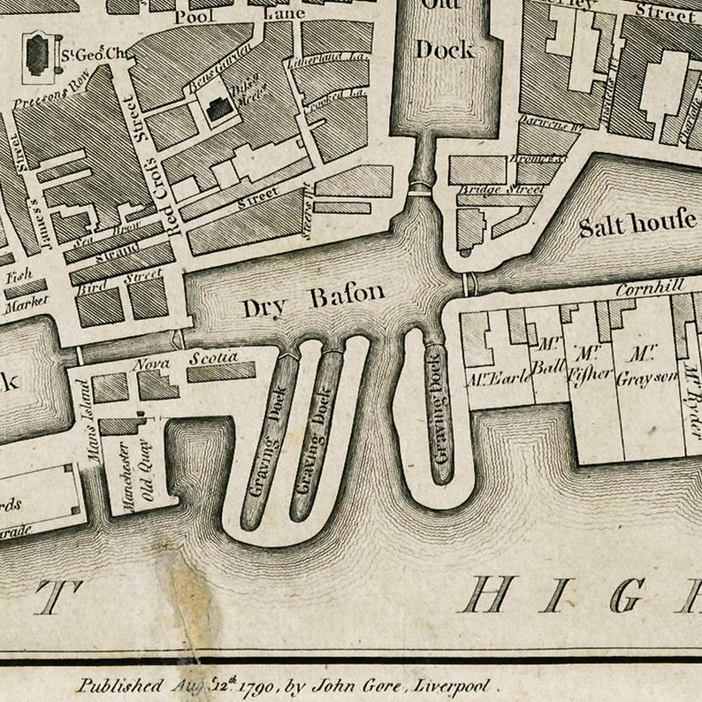 Old Map of Liverpool England UK Europe 1790 Art Print - Etsy