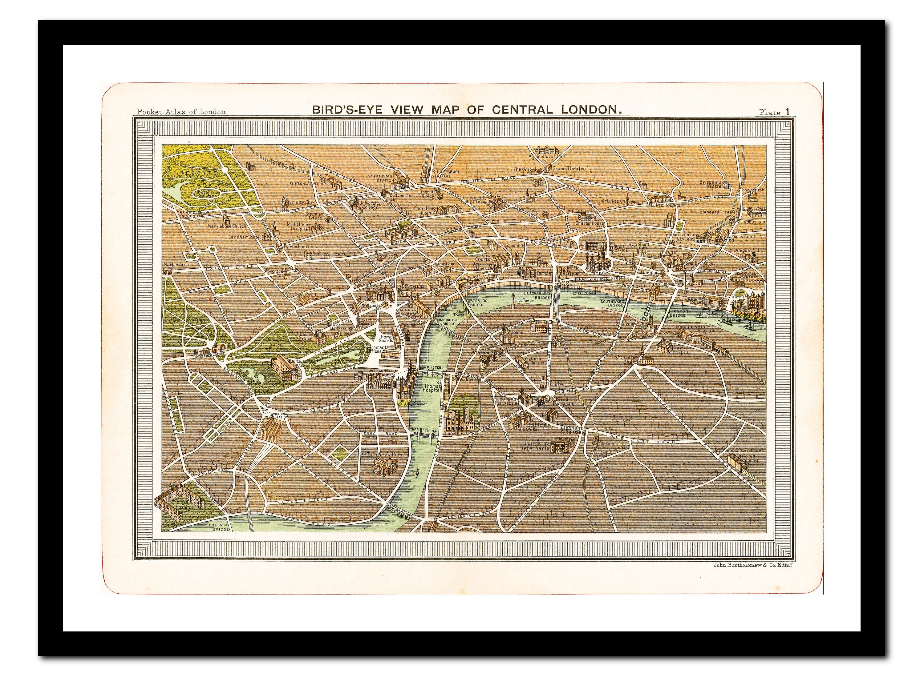 Old Map of London England UK Europe 1904 Art Print Vintage - Etsy