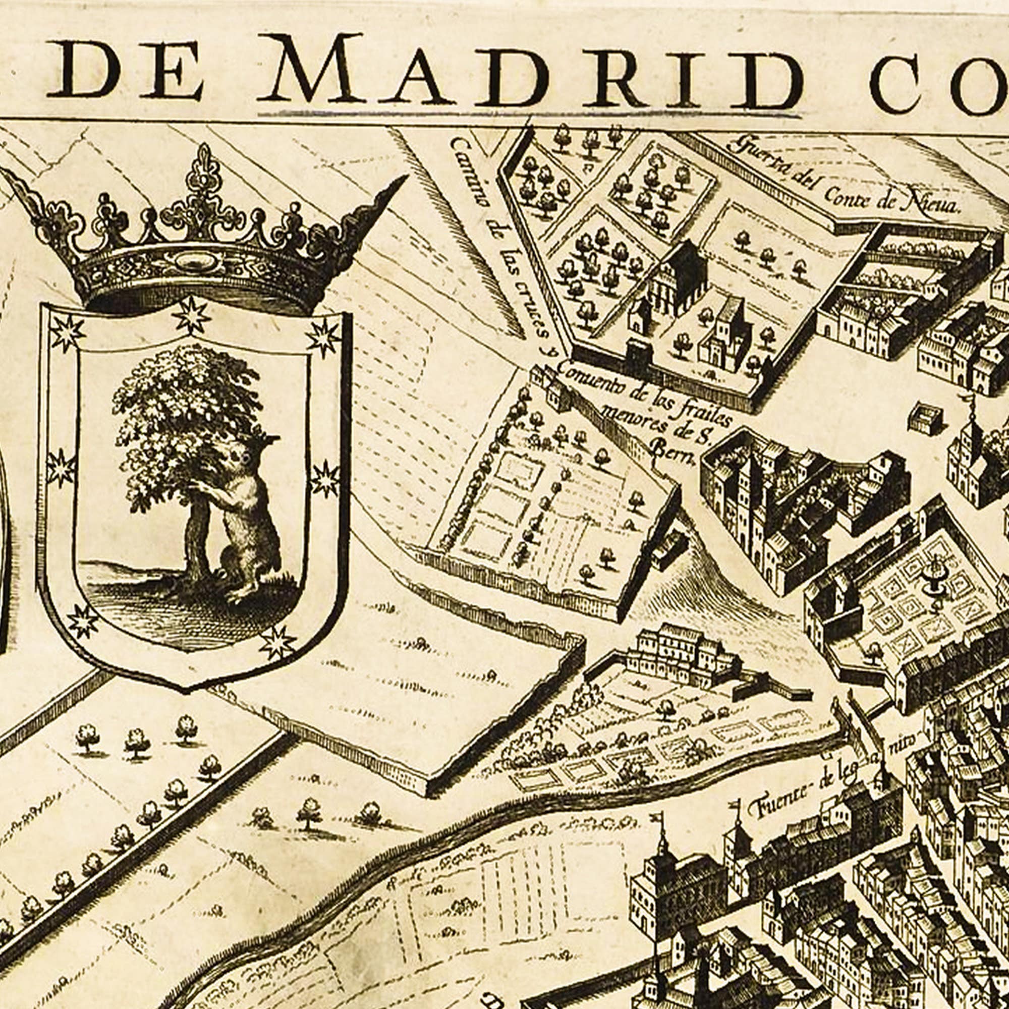 Old Map of Madrid Spain Europe 1657 - Art Print - Vintage Poster ...
