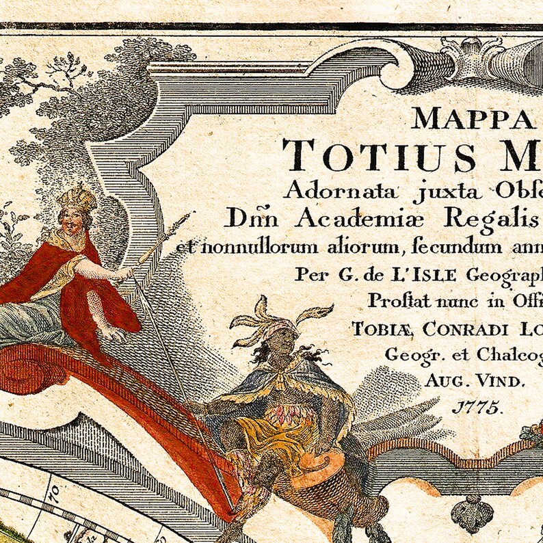 Old Map of World 1775 Art Print Vintage Poster Antique - Etsy