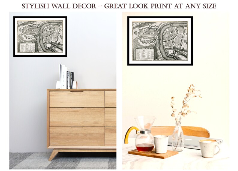 Old Map of Prague Czech Europe 1712 - Art Print - Vintage Poster ...