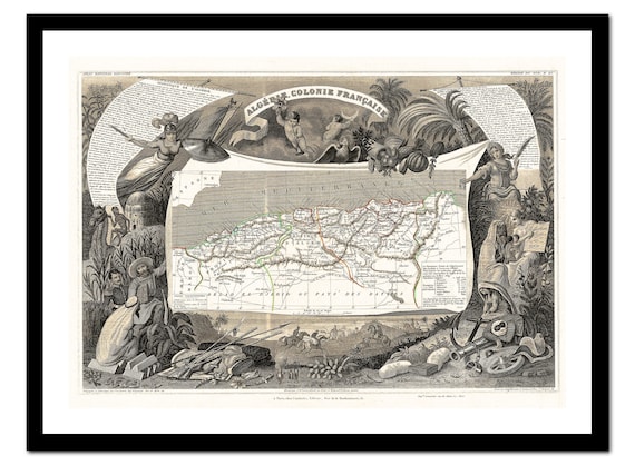 Old Map of Algeria Africa 1852 Art Print Vintage Poster - Etsy