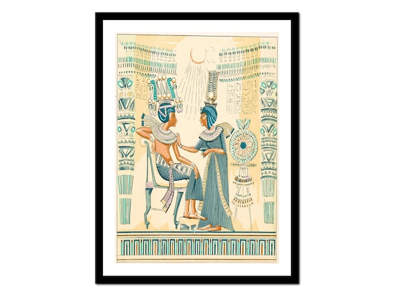 Egyptian Art Print Ancient Pyramid God Painting Vintage | Etsy