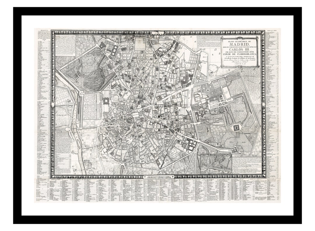Old Map of Madrid Spain Europe 1785 - Art Print - Vintage Poster ...