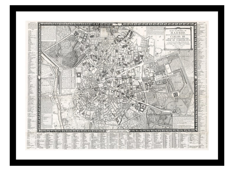 Old Map of Madrid Spain Europe 1785 Art Print Vintage Poster Antique ...