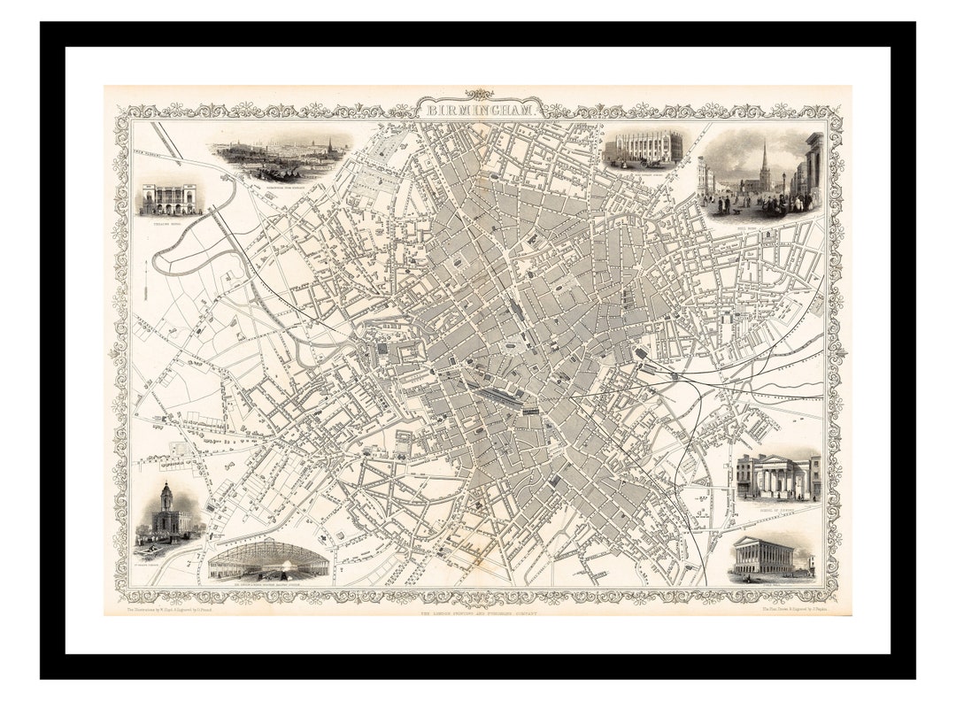 Old Map of Birmingham England UK 1815 - Art Print - Vintage Poster ...