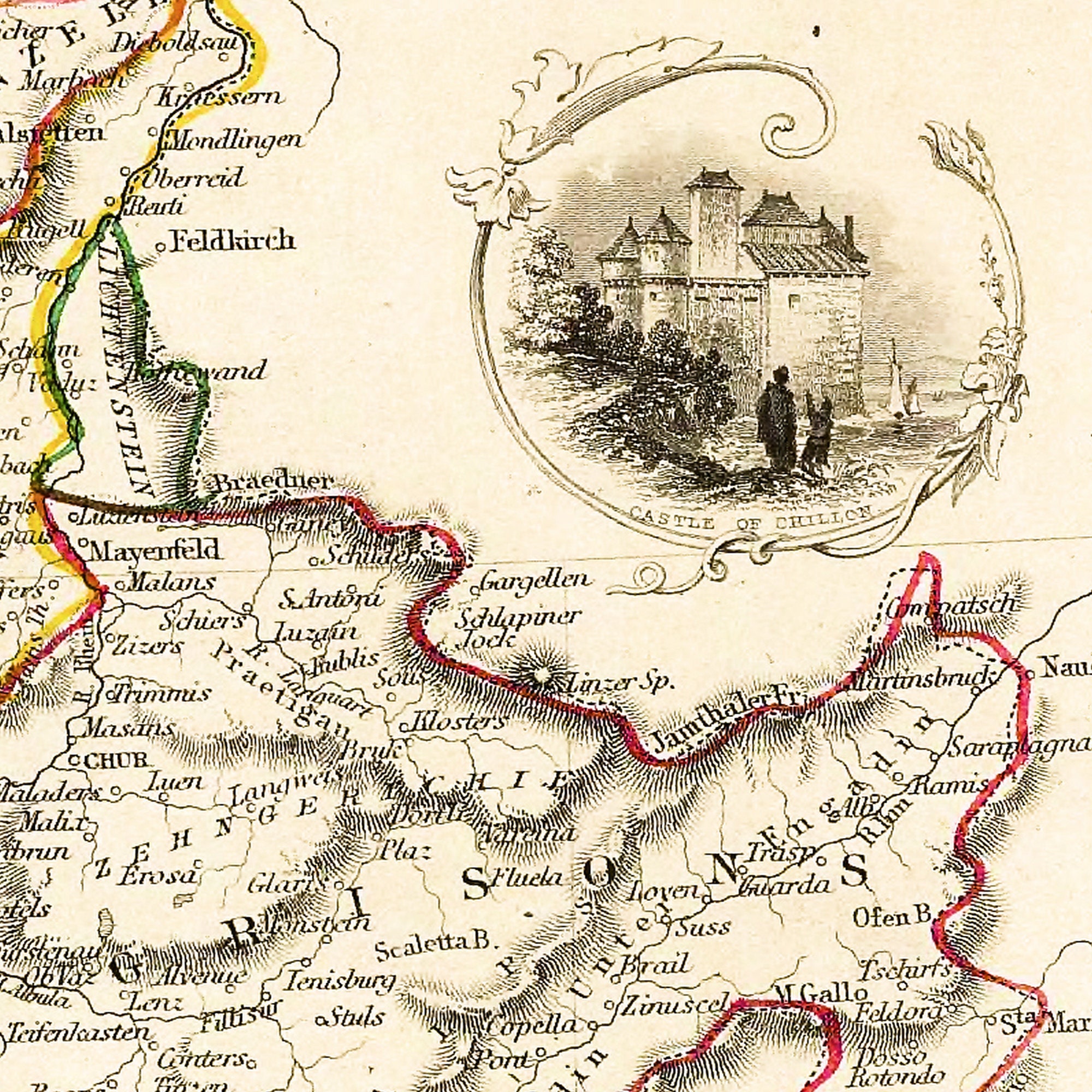 Old Map of Switzerland Europe 1851 Art Print Vintage - Etsy