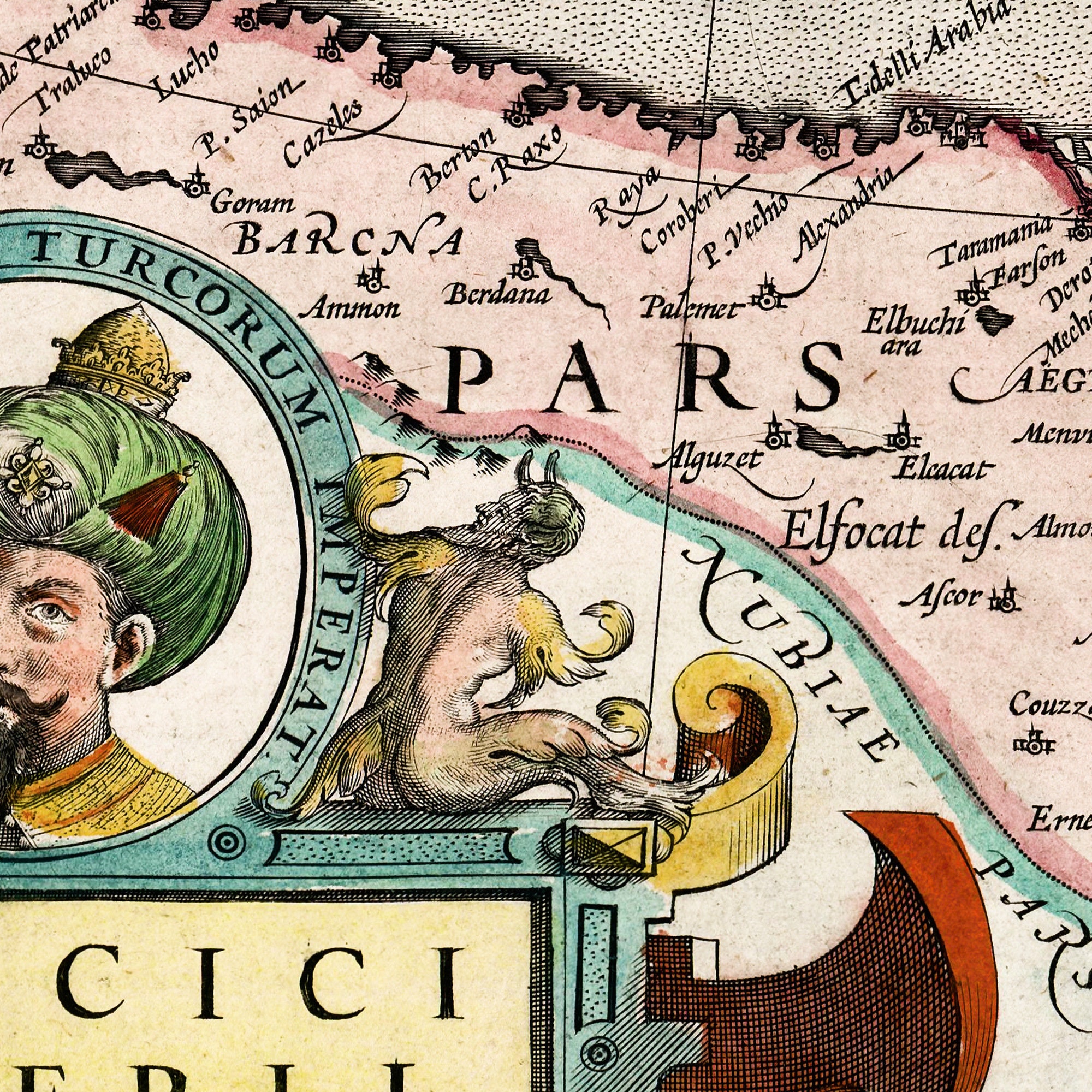 Old Map of Ottoman Empire Turkey Europe 1600 Art Print Vintage Poster ...