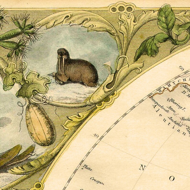 Old Map of World 1850 Art Print Vintage Poster Antique - Etsy