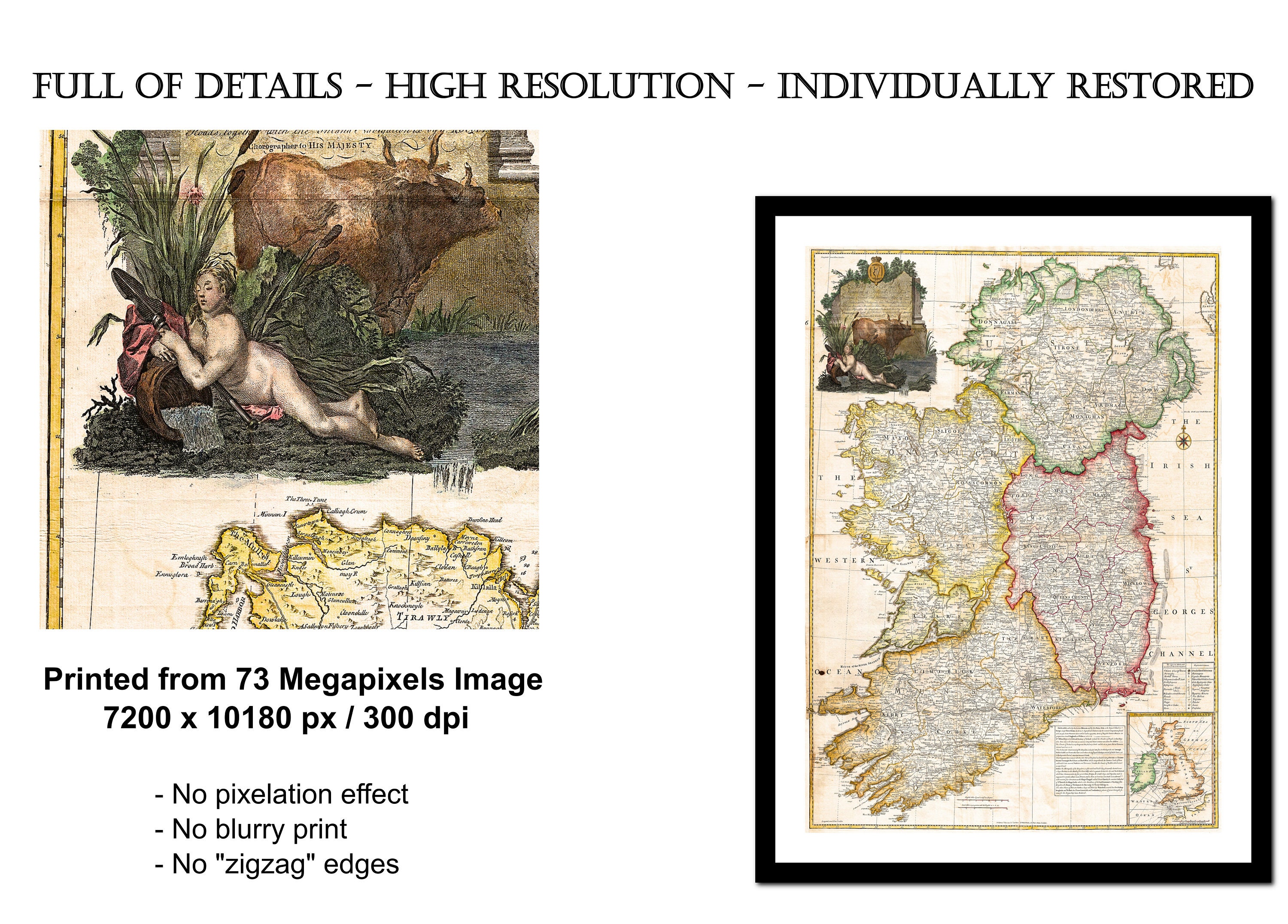 Old Map of Ireland Europe 1794 Art Print Vintage Poster - Etsy