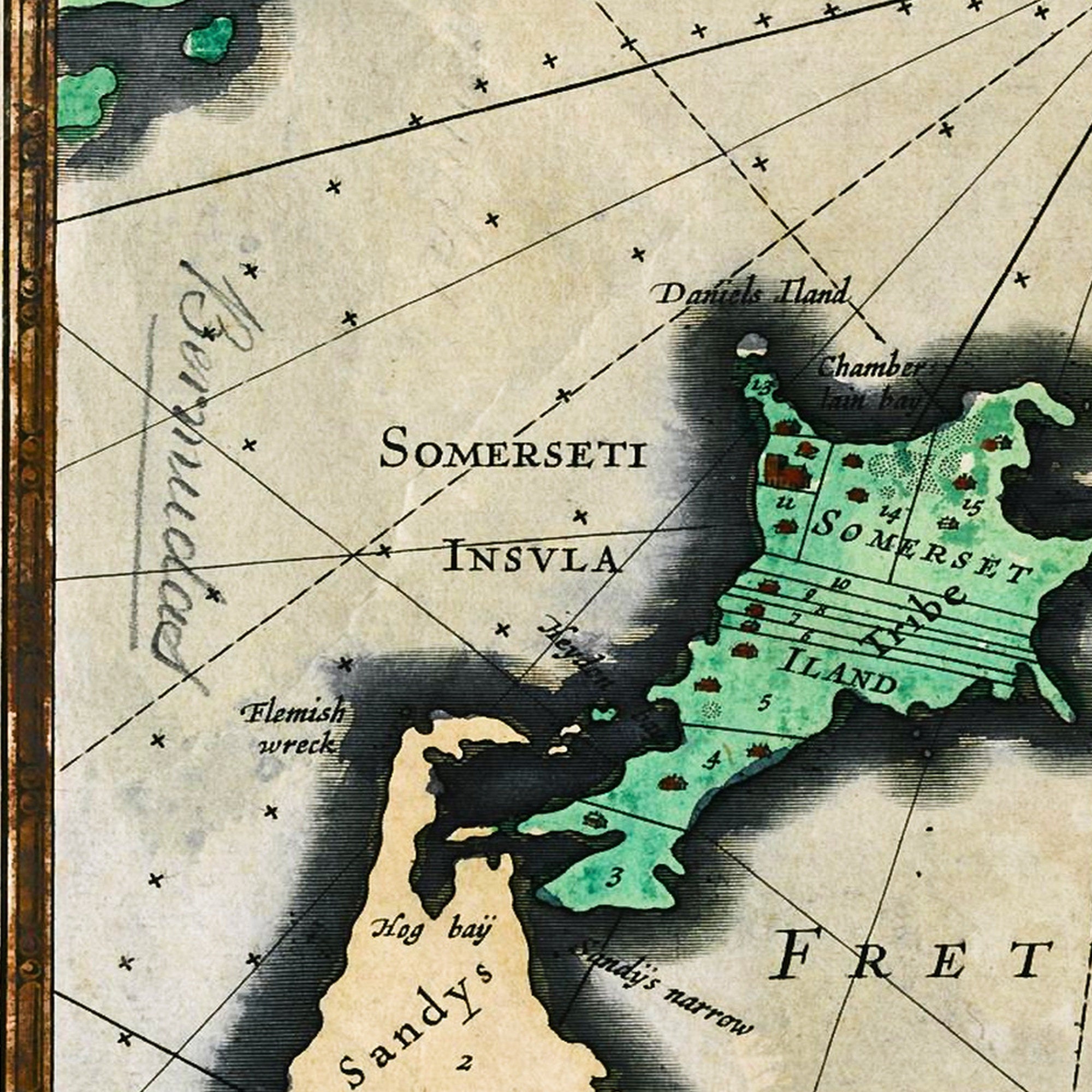 Old Map of Bermuda Caribbean Sea America 1633 Art Print - Etsy