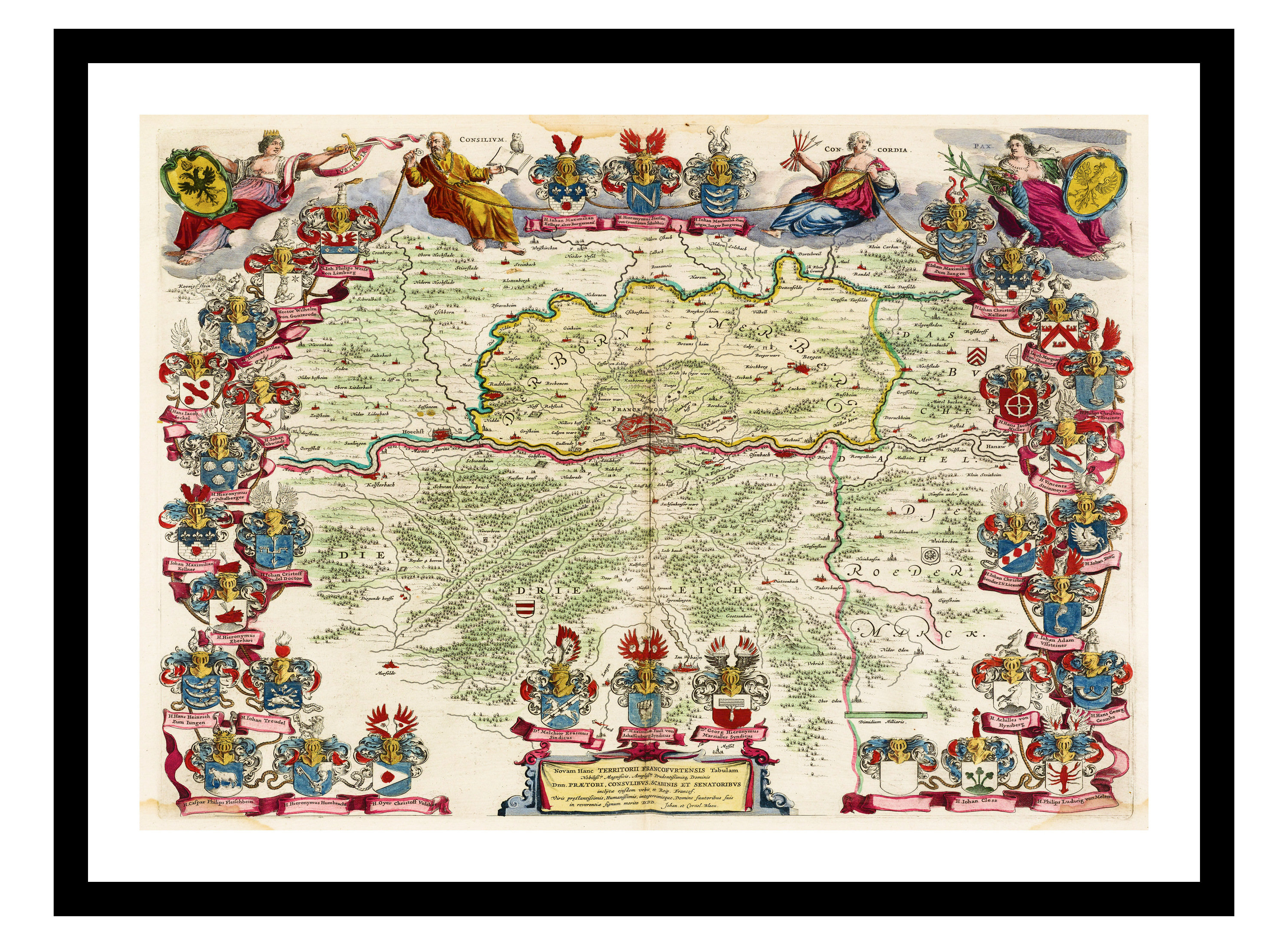 Old Map of Frankfurt Main Germany Europe 1665 Art Print Vintage Poster ...