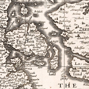 Old Map of Denmark Europe 1676 - Art Print - Vintage Poster - Antique ...