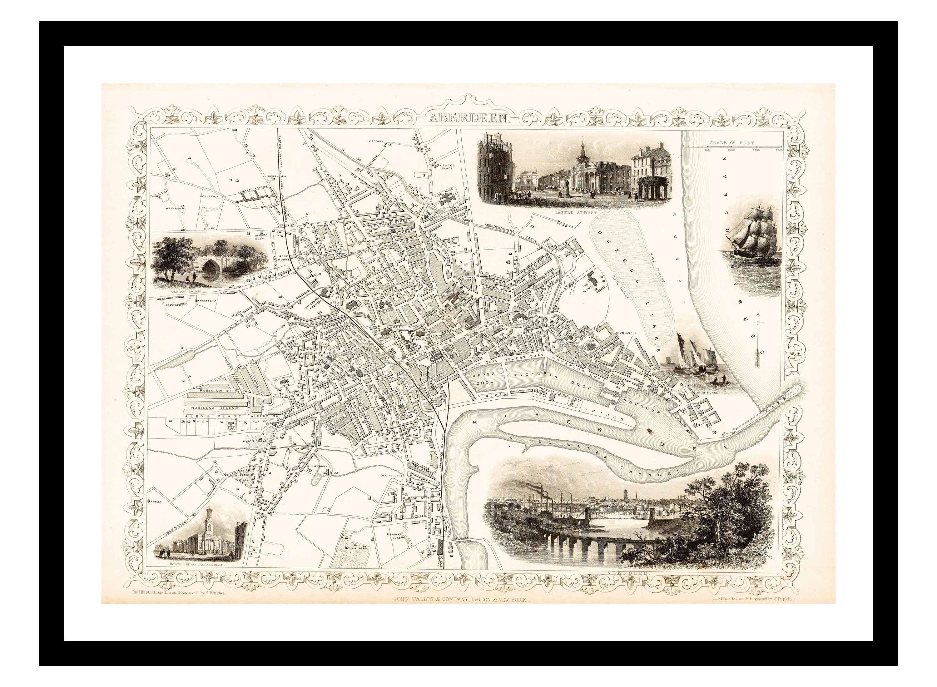 Old Map of Aberdeen Scotland UK 1815 Art Print Vintage Poster Antique ...