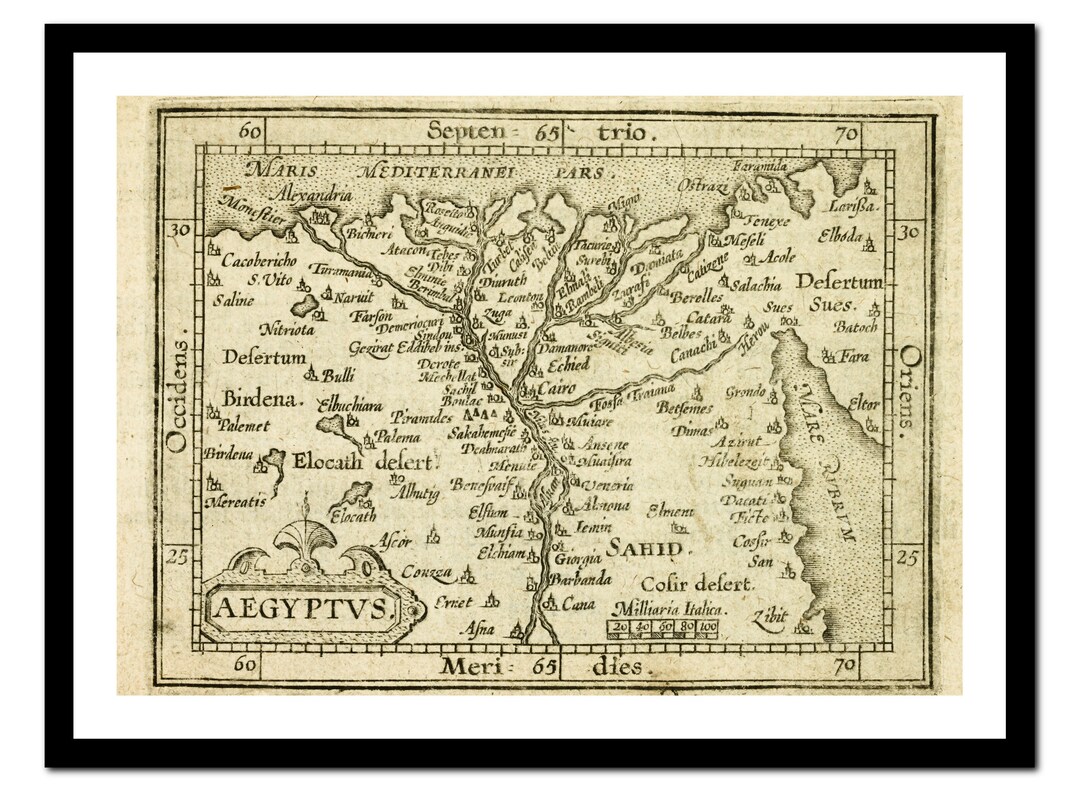 Old Map of Cairo Egypt Africa 1603 - Art Print - Vintage Poster ...