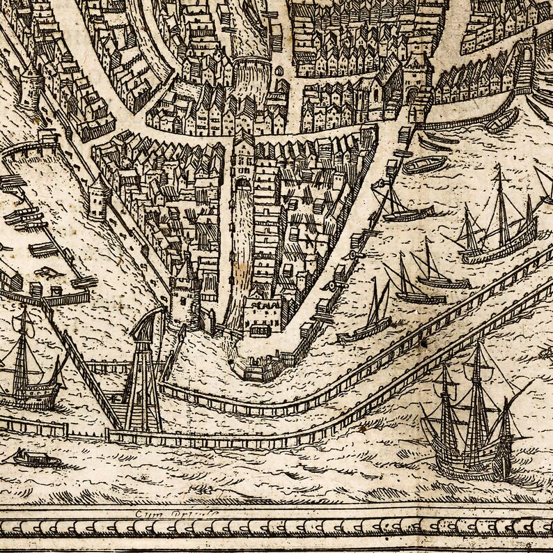 Old Map of Amsterdam Netherlands Europe 1575 Art Print - Etsy